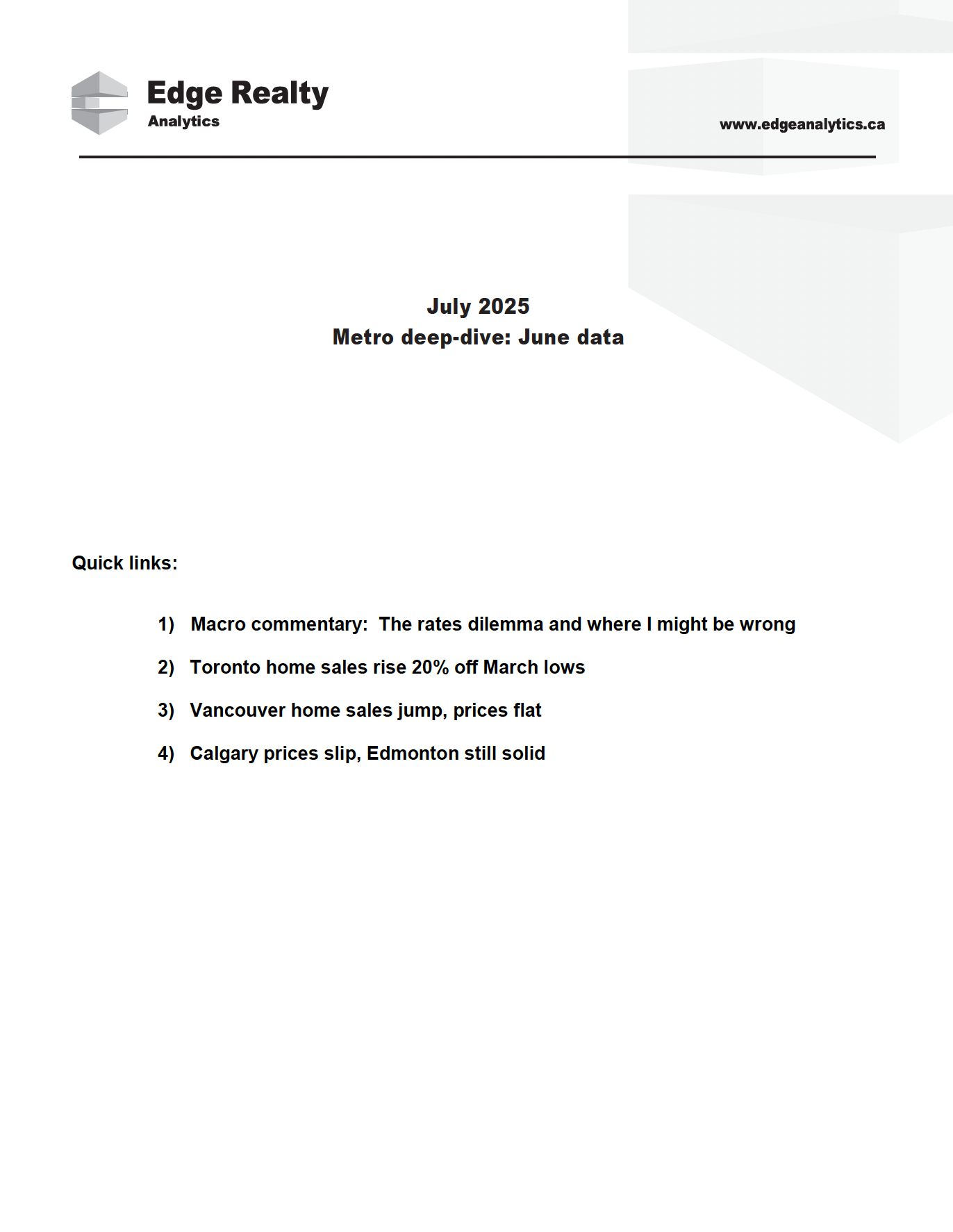 Metro Deep Dive - July 2025 - Edge Realty Analytics